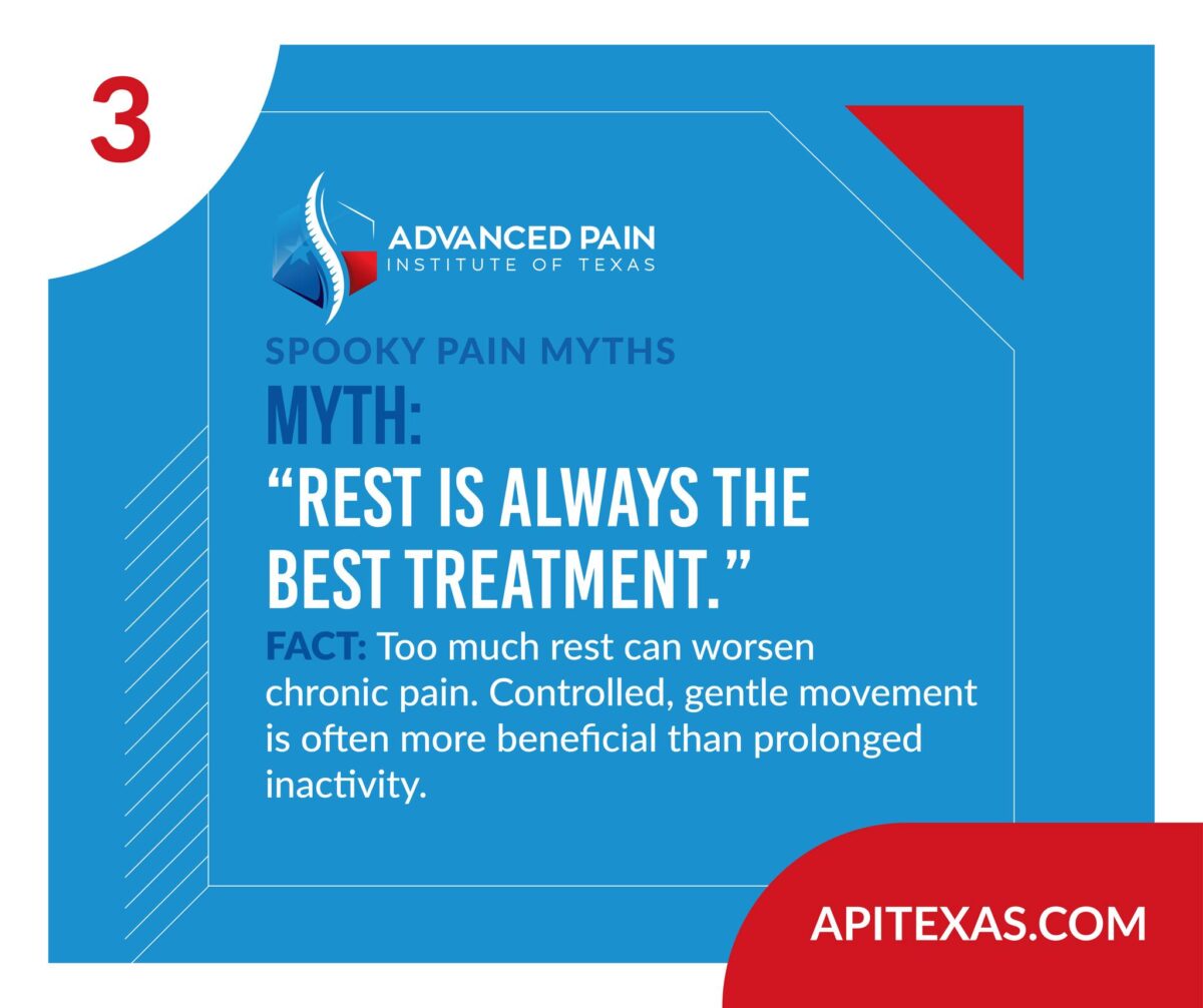 Spooky Pain Myth: More Rest = Less Pain - Advanced Pain Institute | DFW ...